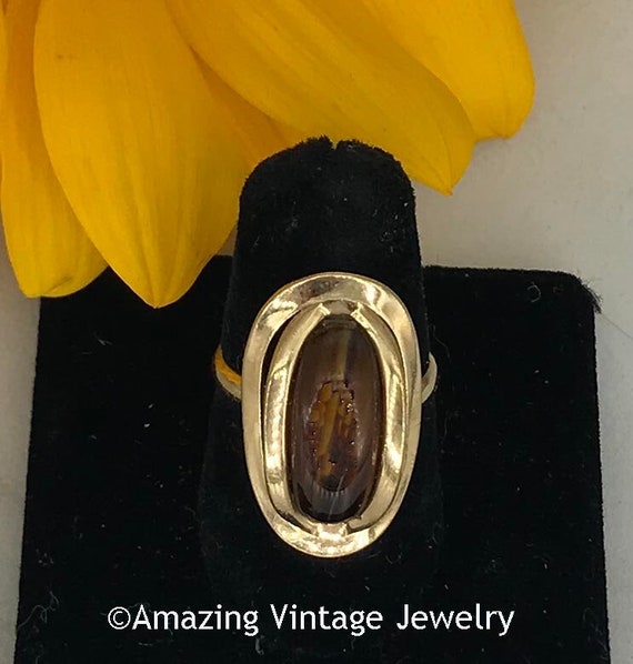 Sarah Coventry Vintage Brown Facetted Glass Gold Tone… - Gem