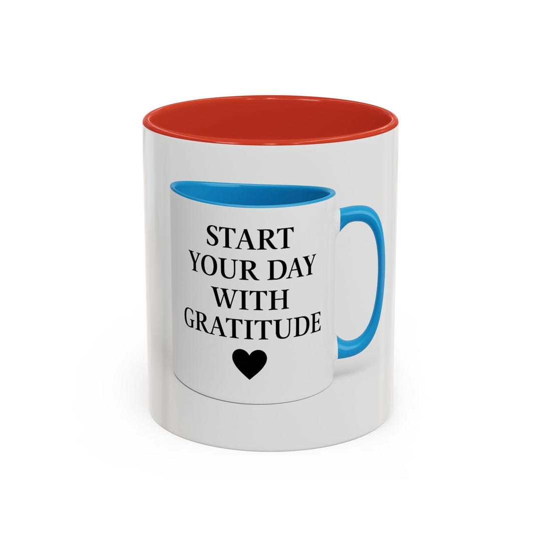 Start Your Day With Gratitude Mug | Inspirational Coffee Cup | Gift for ...