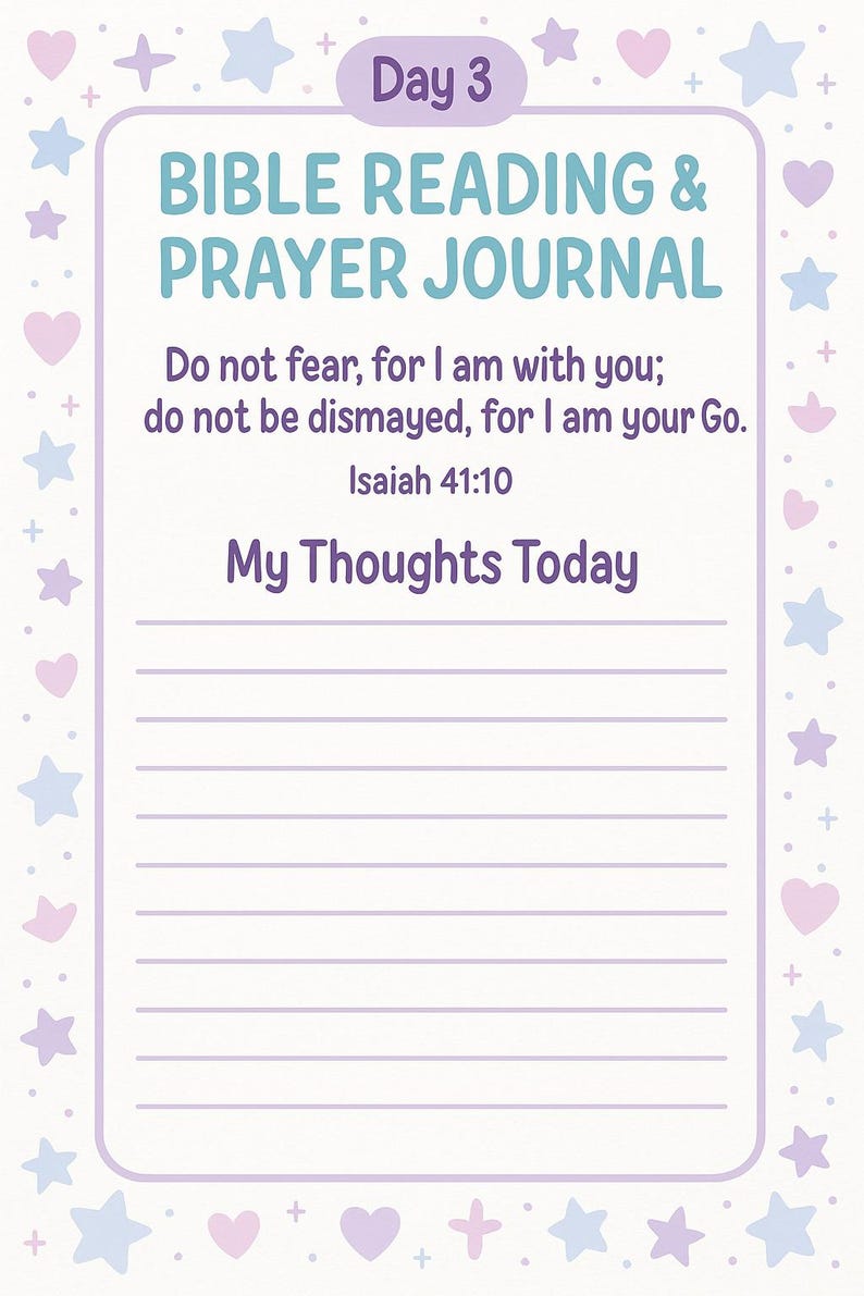 30-day Bible Reading & Prayer Journal for Kids – Christian Printable ...
