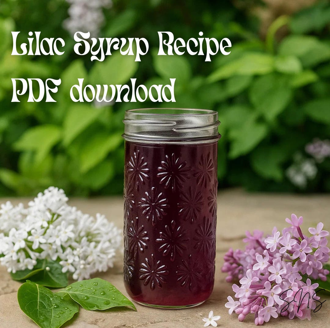 Lilac Syrup Recipe Printable | Floral Syrup Digital Download | Spring ...