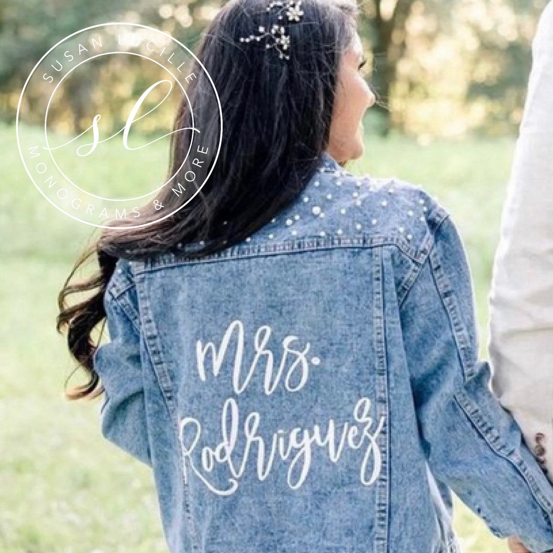 Embroidered Bride Denim Jacket, Bride Jean Jacket, Future Mrs Jacket ...