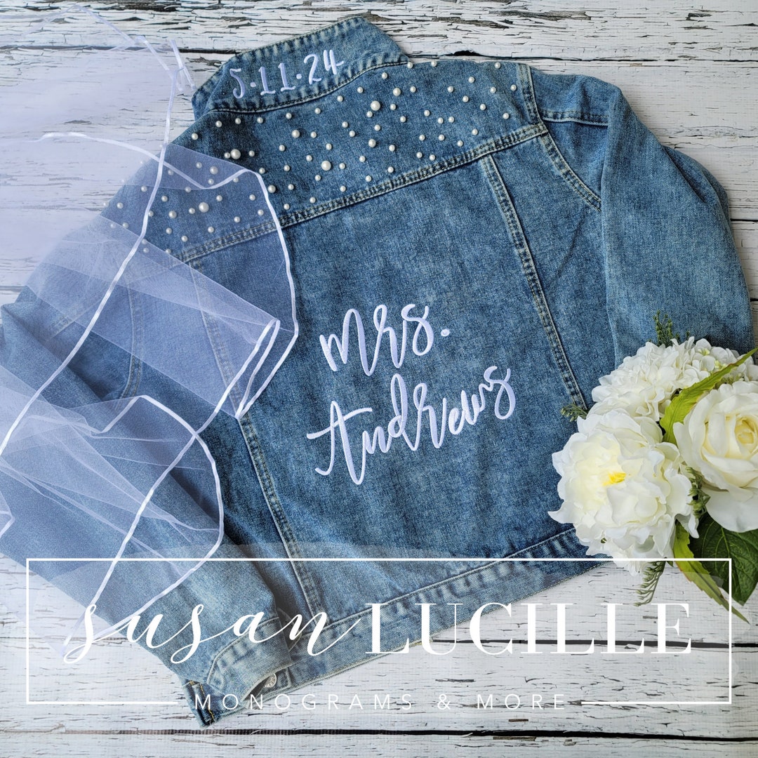 Embroidered Bride Denim Jacket, Bride Jean Jacket, Future Mrs Jacket ...
