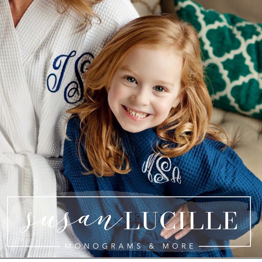 Kid's Monogramed Waffle Robe, Flower Girl Gift, Junior Bridesmaid ...