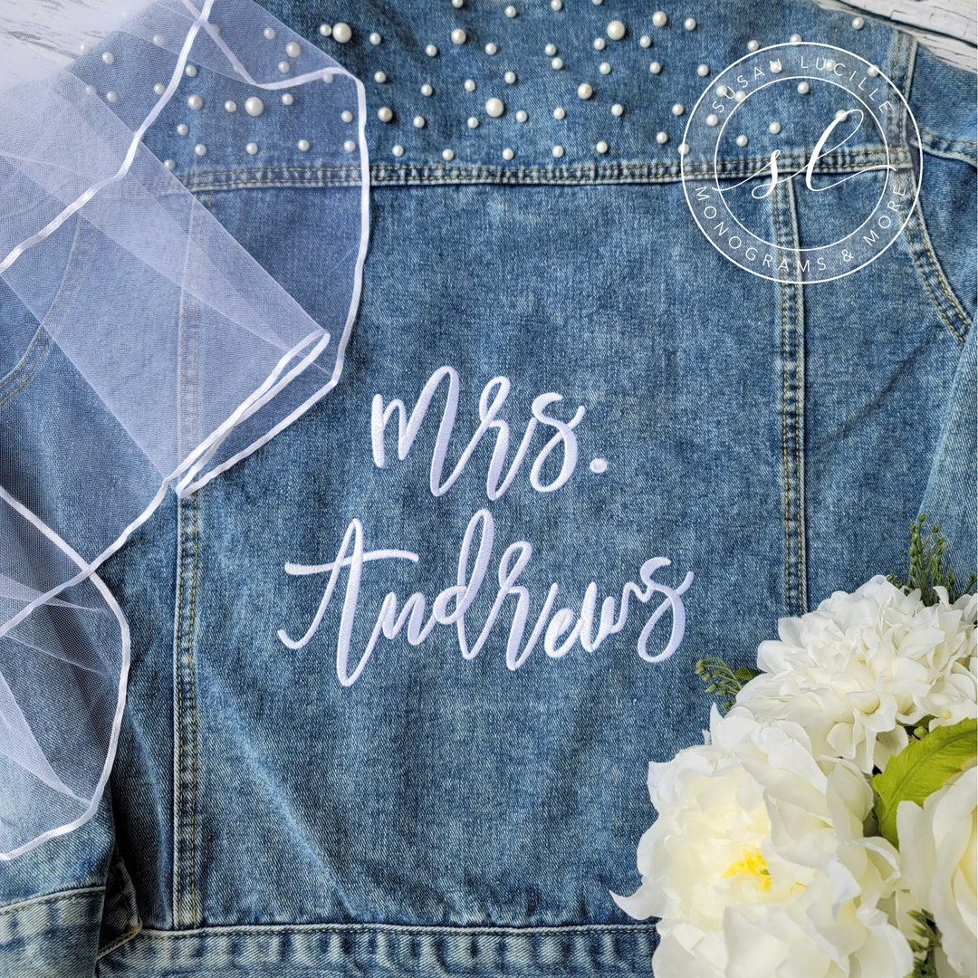 Embroidered Bride Denim Jacket, Bride Jean Jacket, Future Mrs Jacket ...