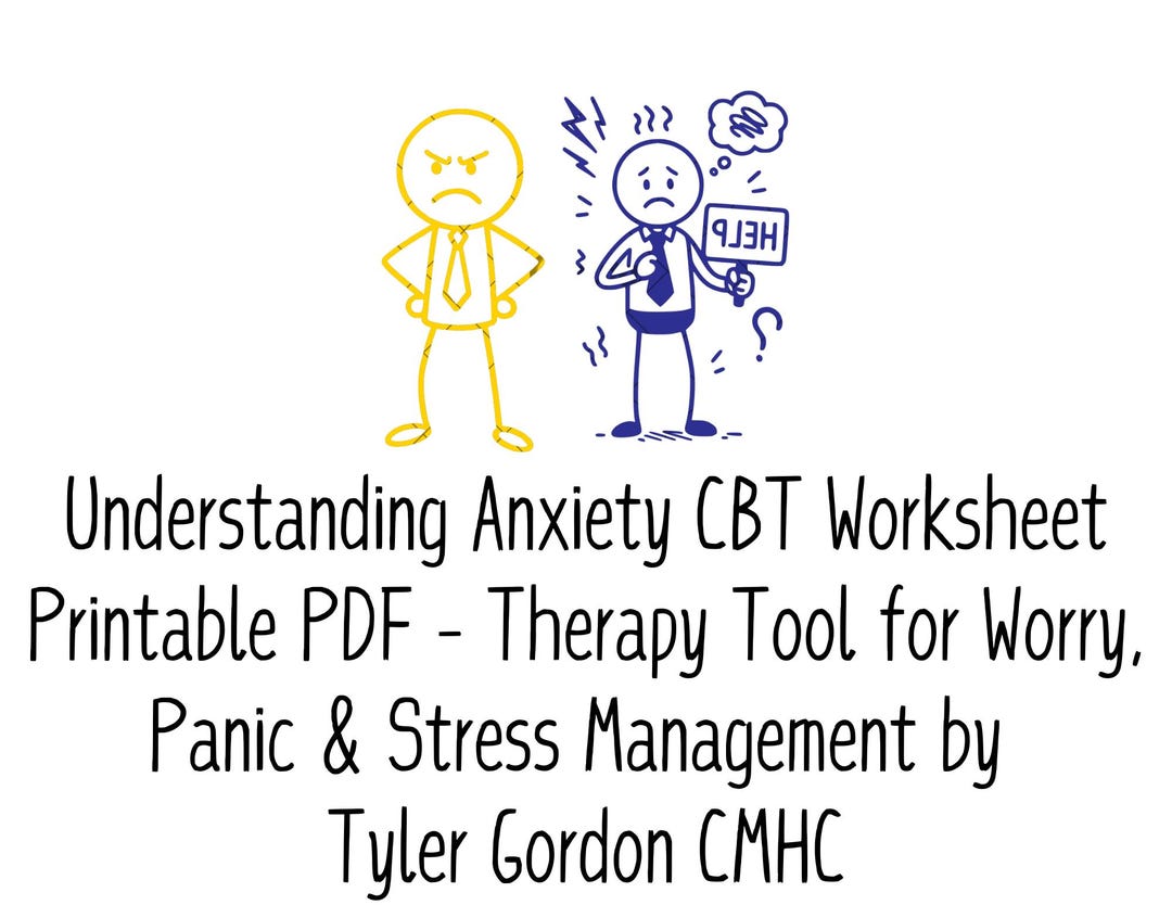 Anxiety CBT Worksheet: Stress, Panic & Worry Management (printable PDF ...