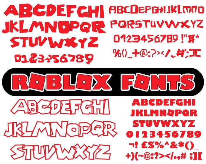 Roblox Font SVG Bundle, Cricut Fonts (digital Download) - Etsy Canada