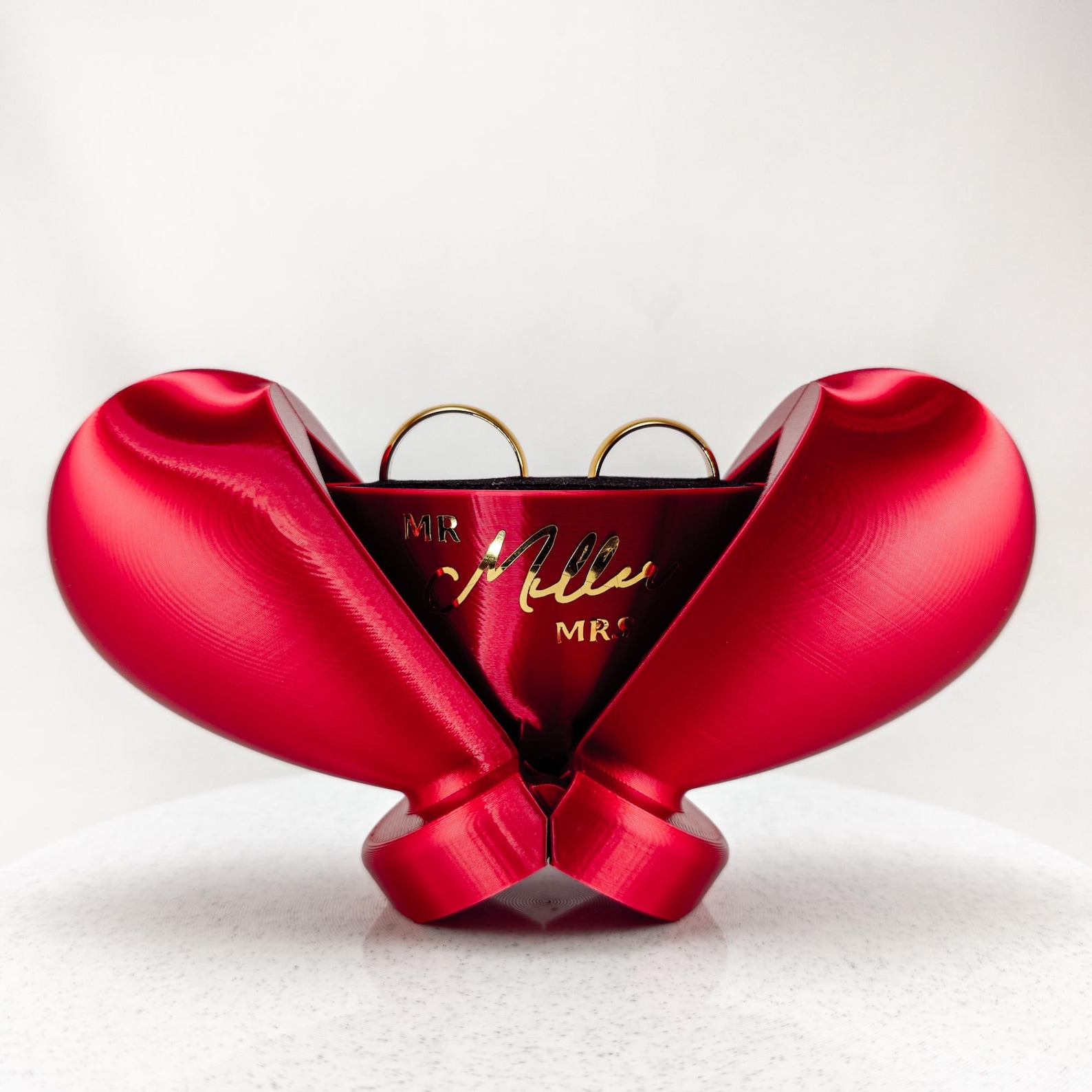 Personalized Heart Ring Box: Romantic Multi-slot Wedding Ring Holder ...
