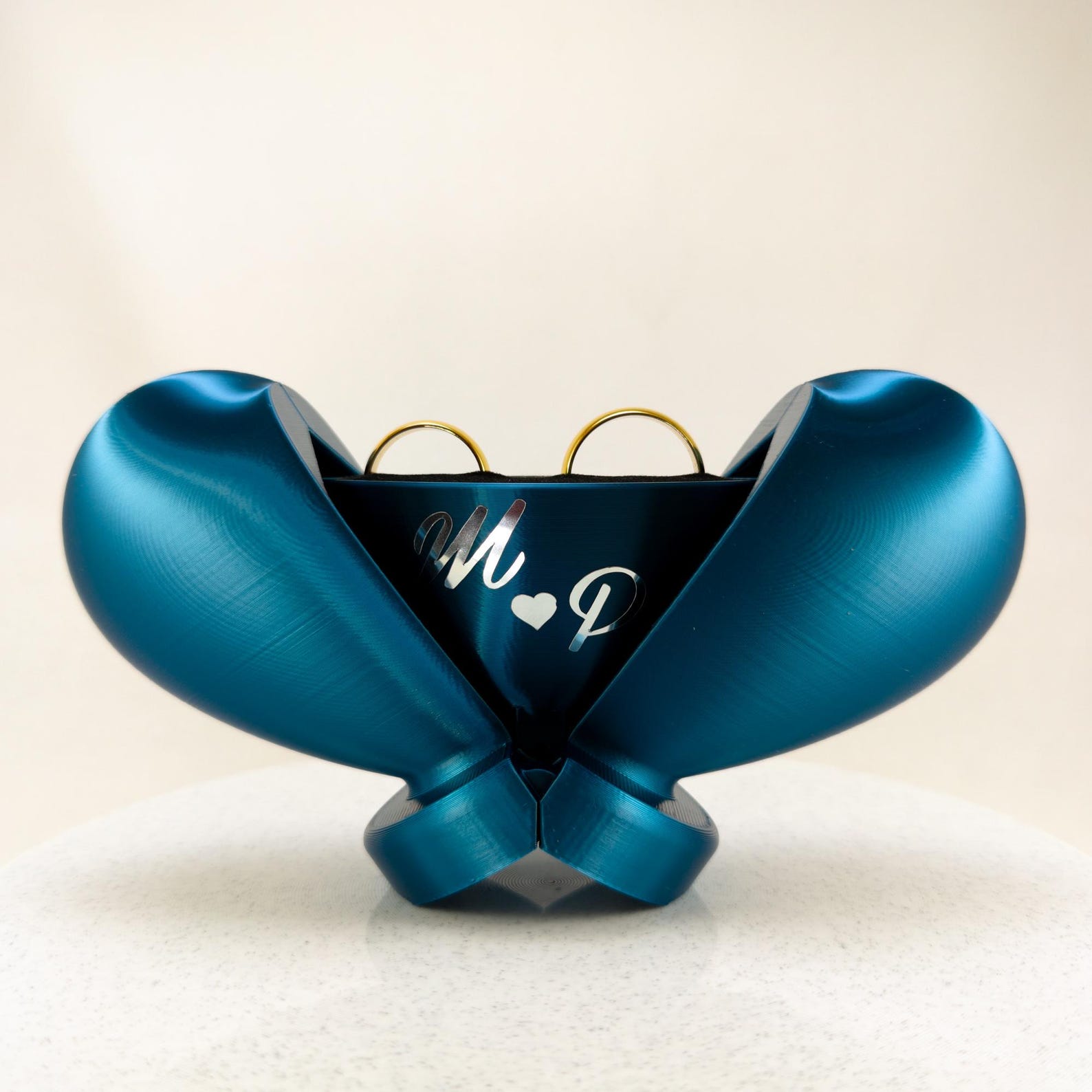 Personalized Heart Ring Box: Romantic Multi-slot Wedding Ring Holder ...