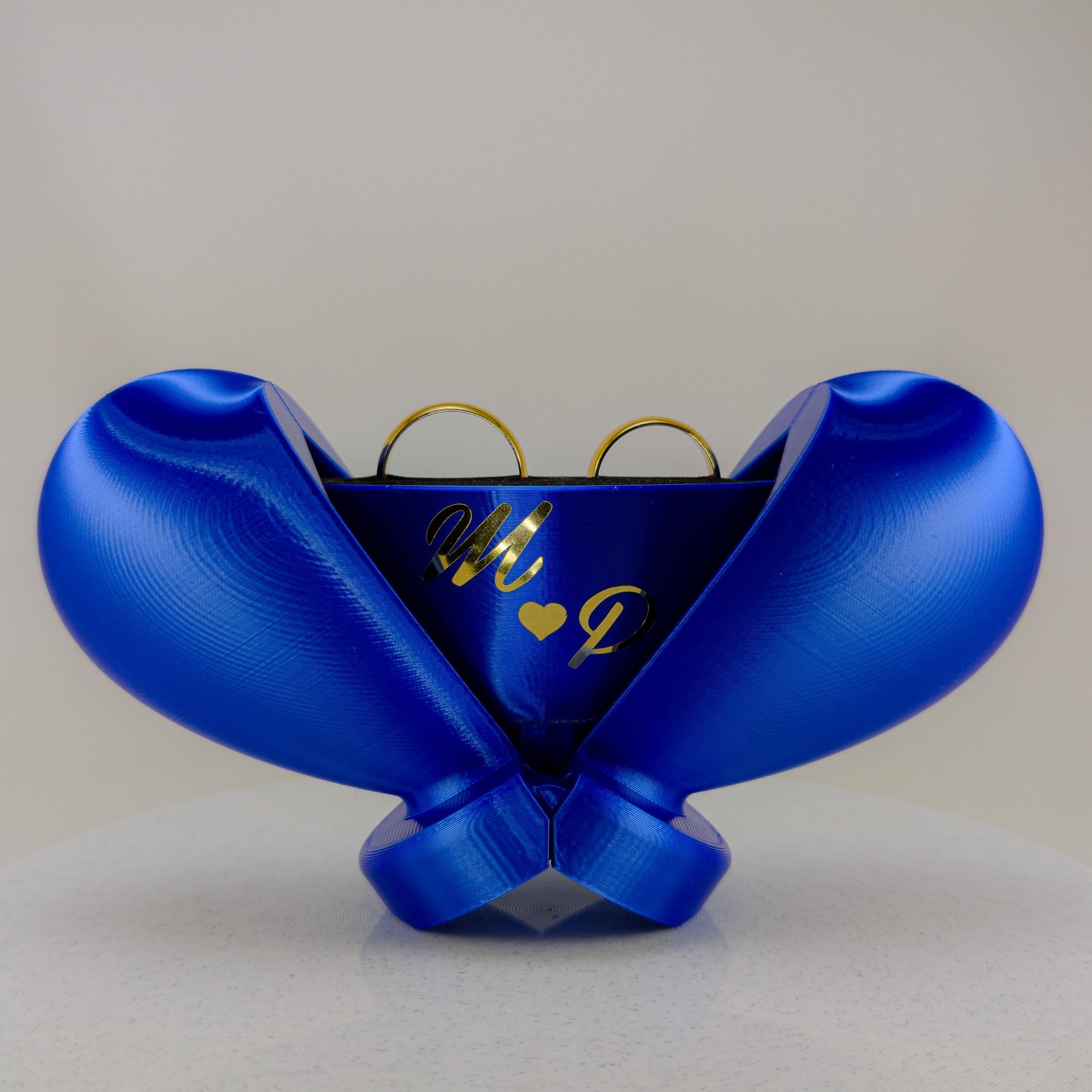 Personalized Heart Ring Box: Romantic Multi-slot Wedding Ring Holder ...