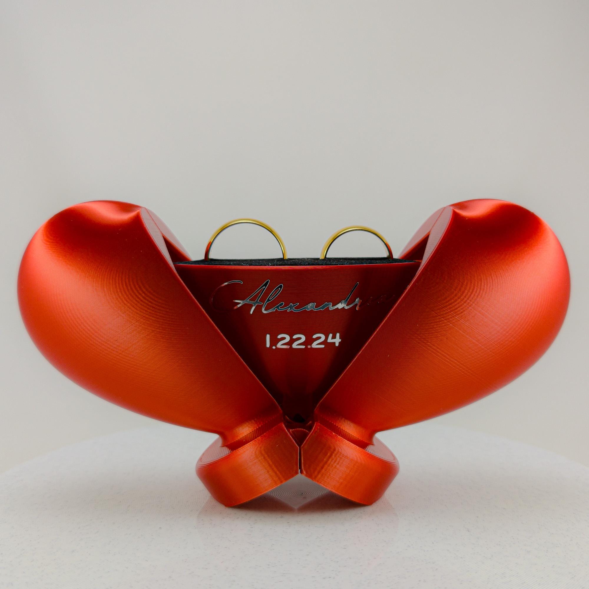 Personalized Heart Ring Box: Romantic Multi-slot Wedding Ring Holder ...
