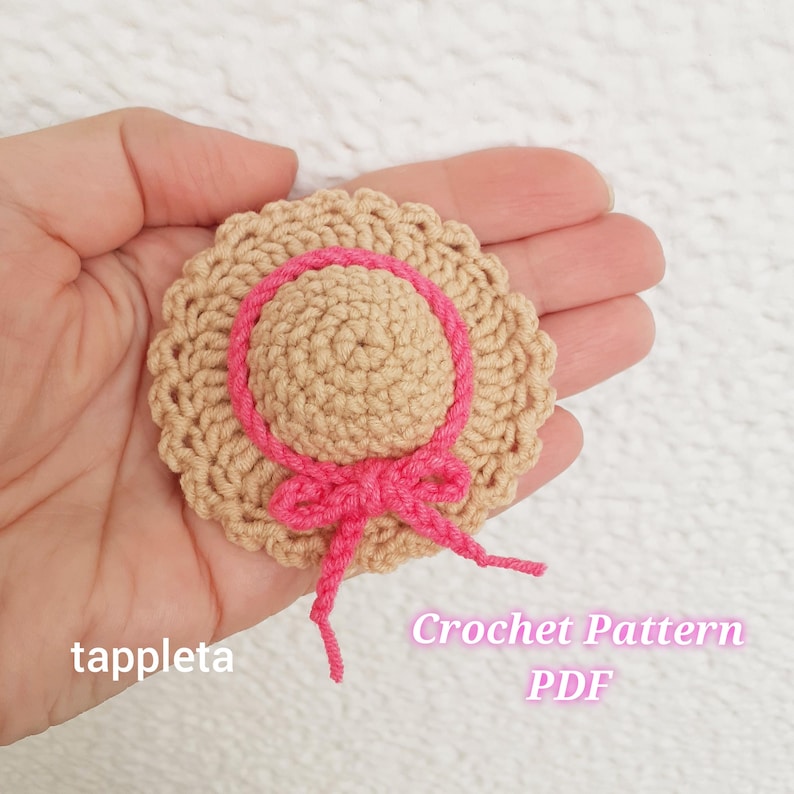 Mini Sun Hat Crochet Pattern, Straw Hat Crochet, Small Beach Hat ...