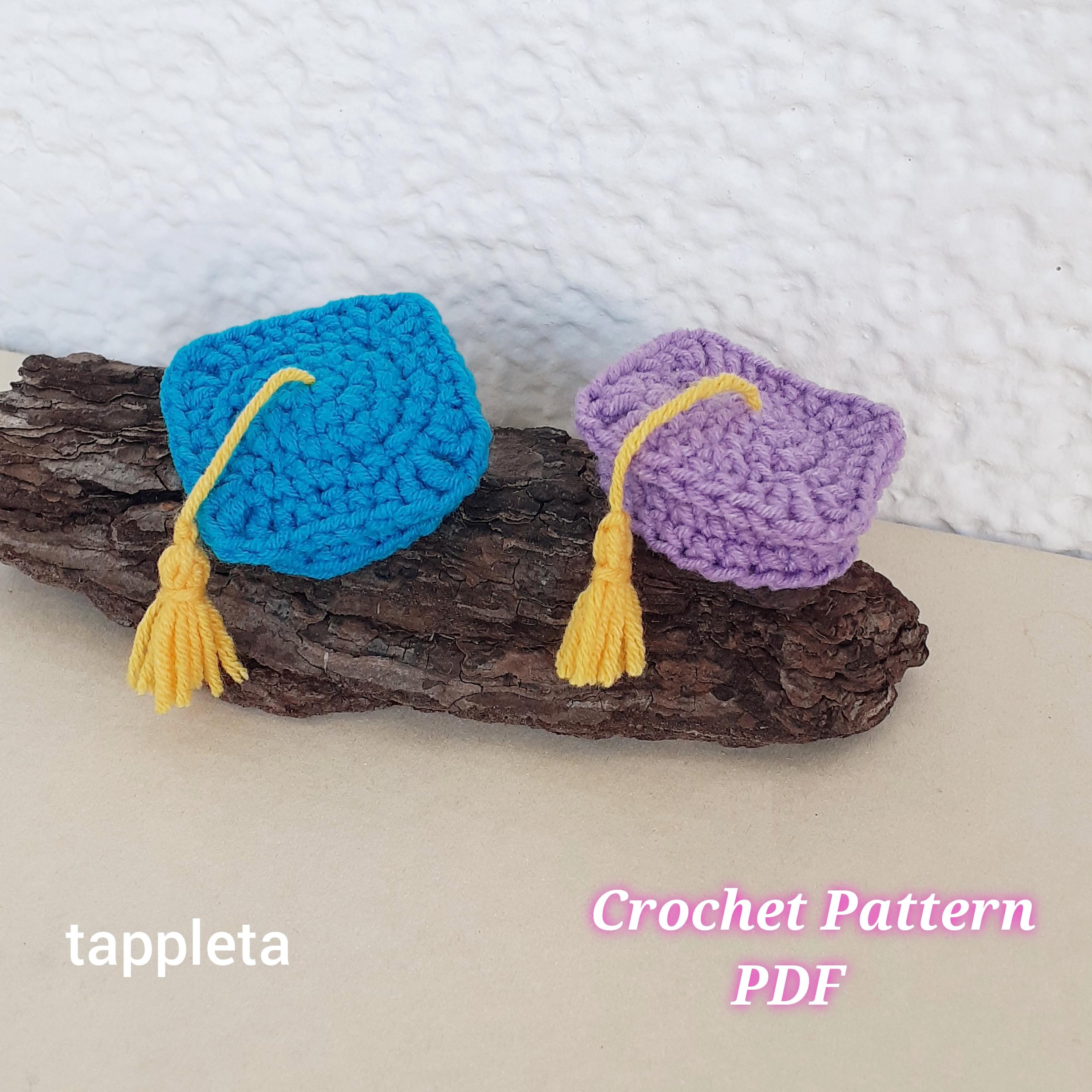 Graduation Cap Mini Crochet Pattern, Graduation Cap Decoration, Tiny ...