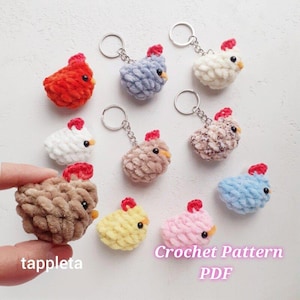 Mini Chicken Keychain Crochet Pattern, Plushie Hen, Chicken Lover Gift ...