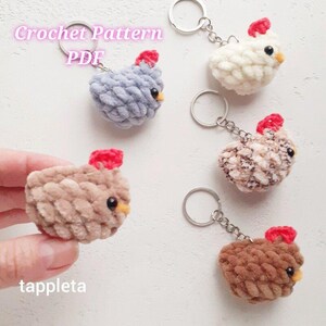 Mini Chicken Keychain Crochet Pattern, Plushie Hen, Chicken Lover Gift ...