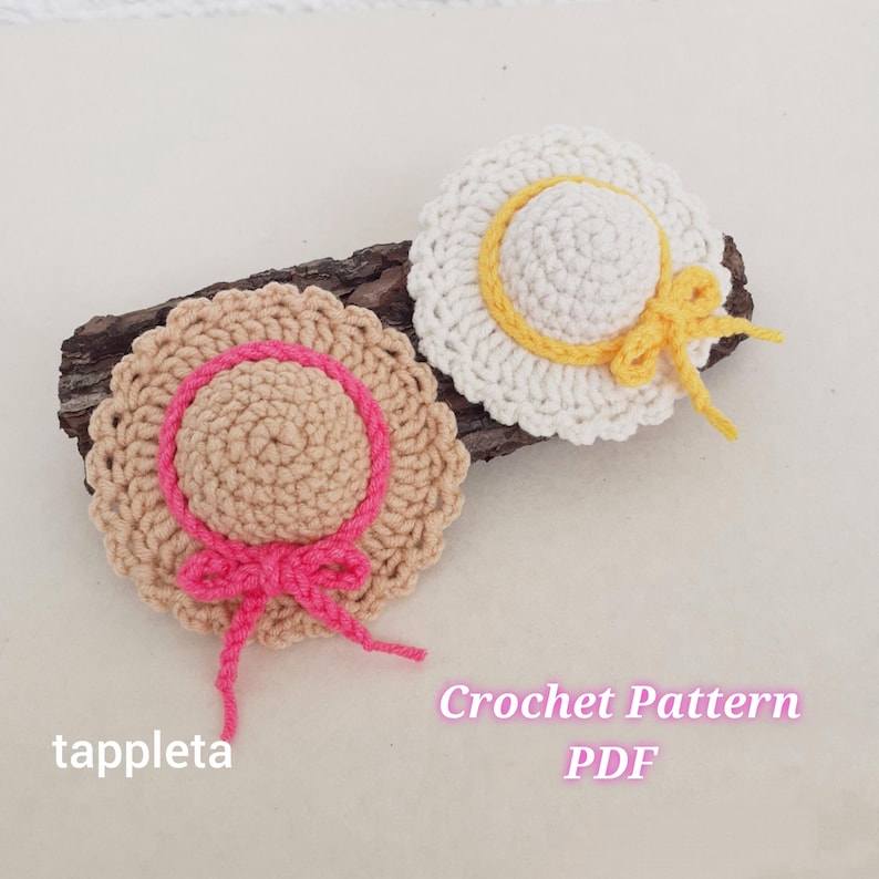 Mini Sun Hat Crochet Pattern, Straw Hat Crochet, Small Beach Hat ...