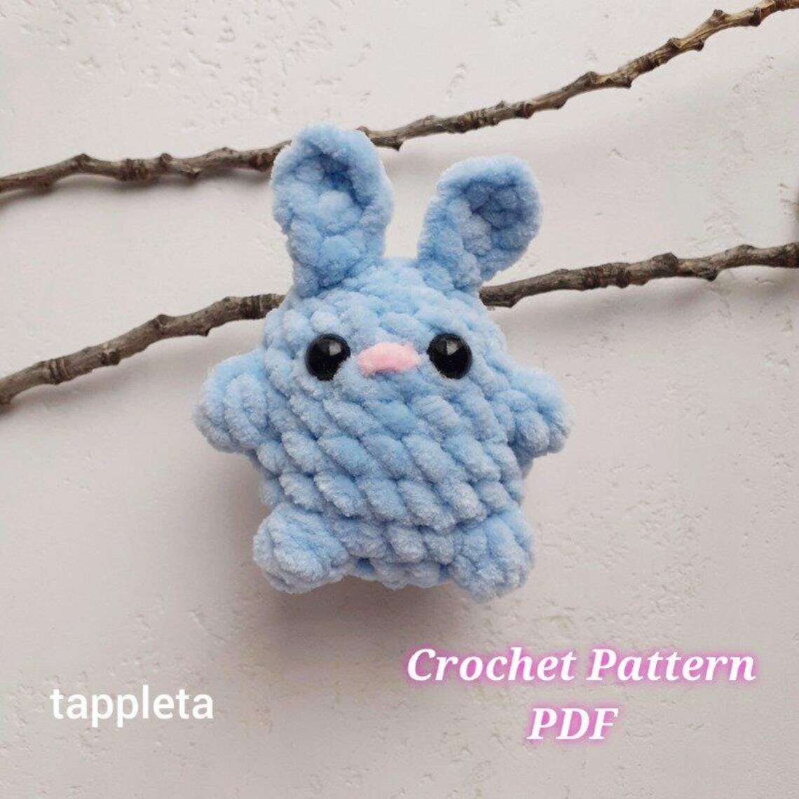 Baby Bunny Crochet Pattern Pdf, Plush Bunny Pocket Toy Handmade ...