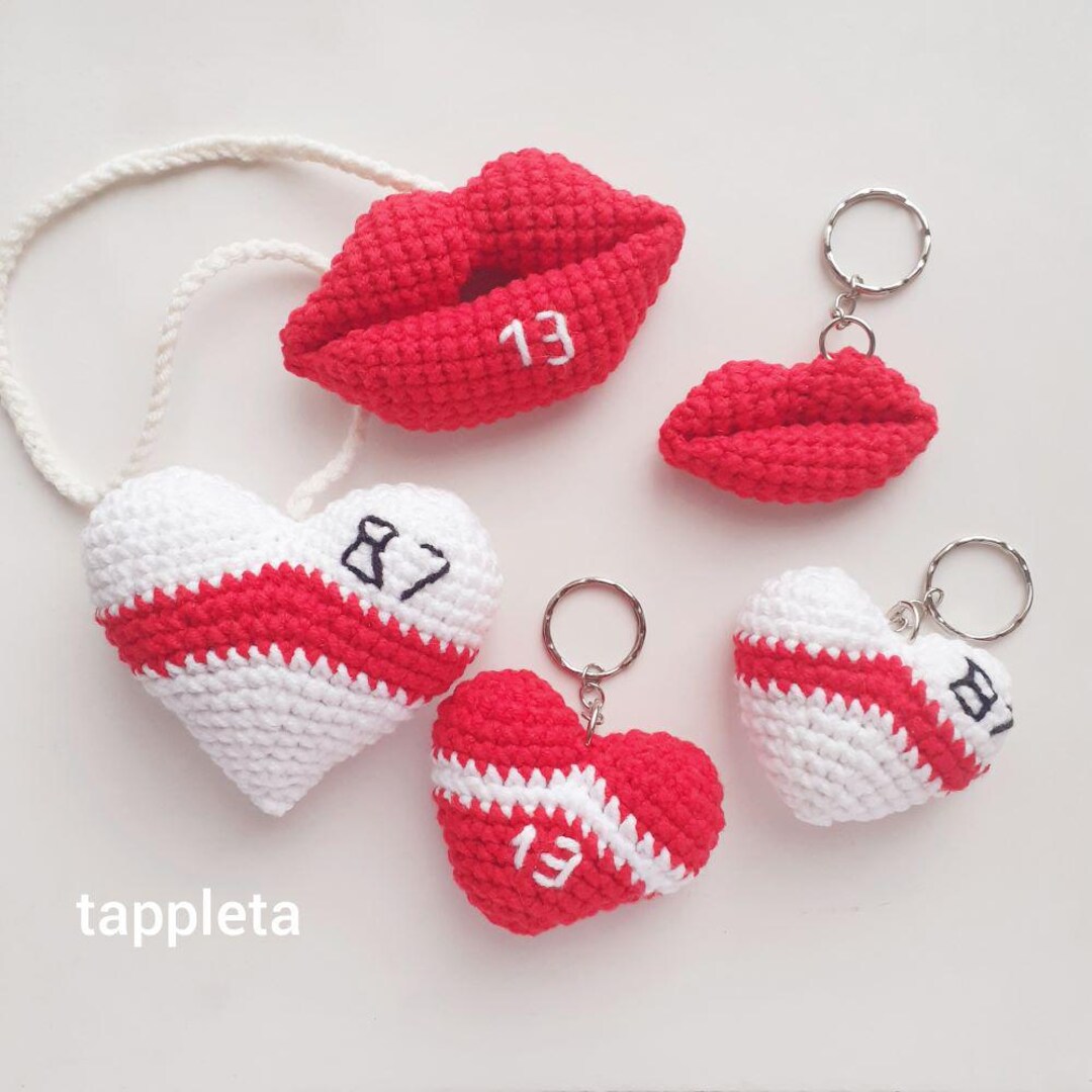 Car Charm for Taylor and Travis Fans, Red Striped Heart 87, Lips 13 ...