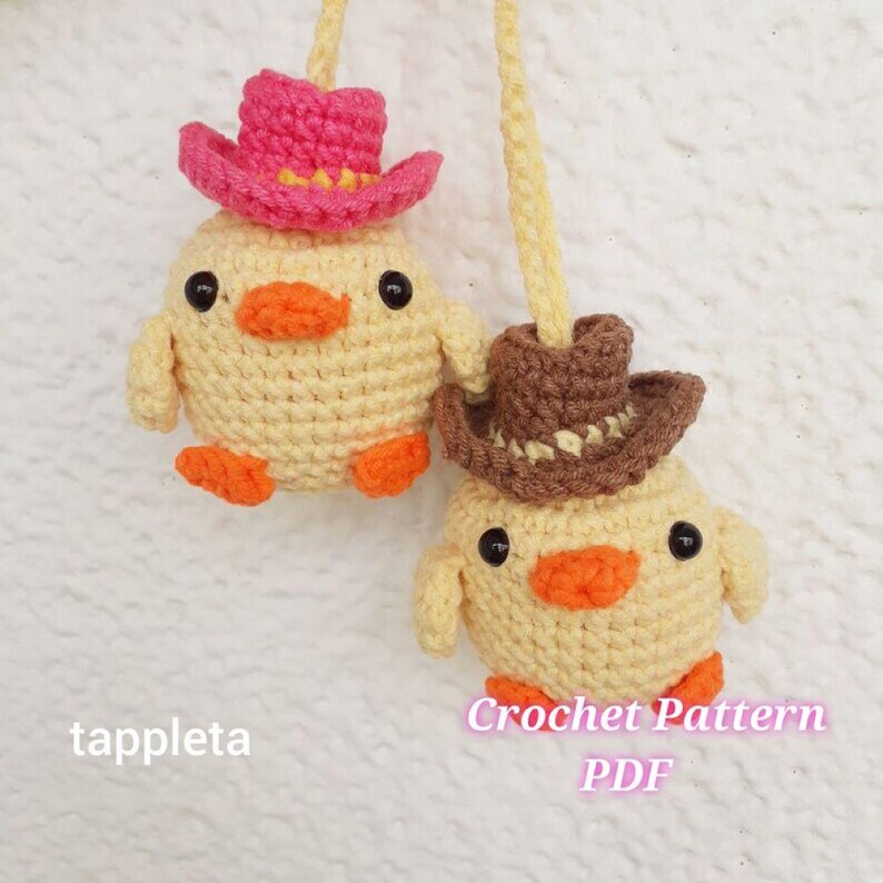 Cowboy Duckling Crochet Pattern Pdf, Amigurumi Baby Duck With Cowgirl ...