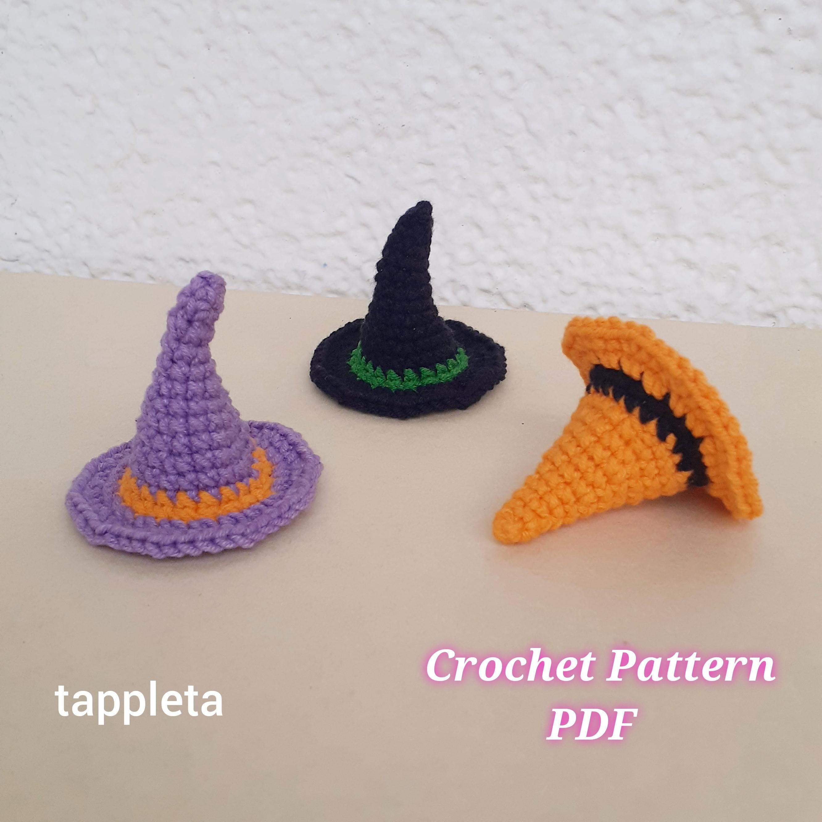 Mini Witch Hat Crochet Pattern, Halloween Mini Hat, Tiny Hat Amigurimi ...