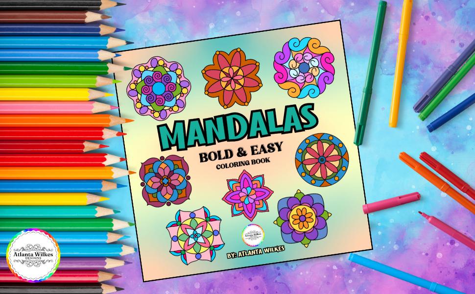 Mandalas Bold and Easy Digital Download Coloring Book 50 Beautiful ...