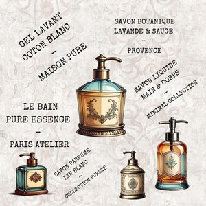 Vintage French Soap Label Clipart | Parisian Bath PNG (digital Download ...
