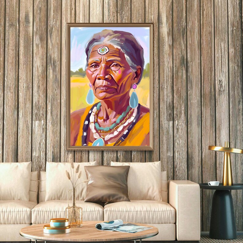Native American / Aboriginal Portrait Poster - Indigenous Wall Art ...