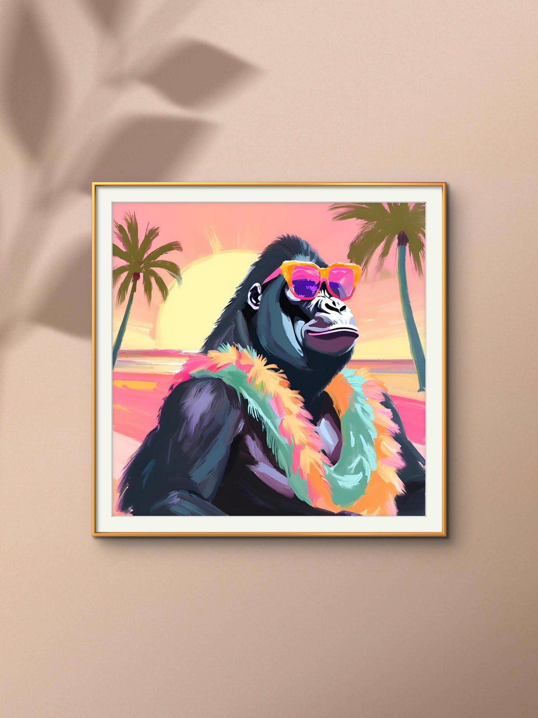 Gorilla Art Print: Urban Jungle Square Poster (digital Download, 52x52 ...
