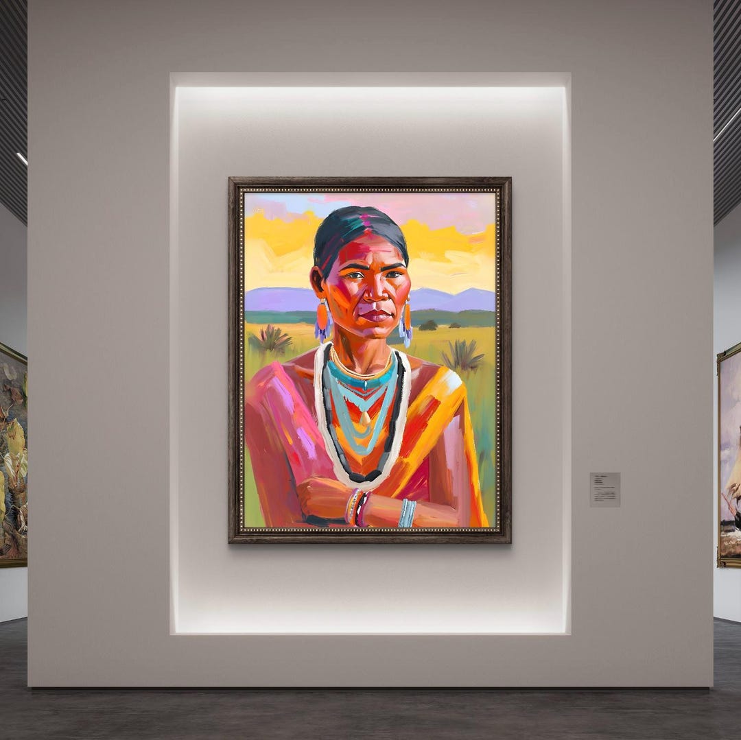 Native American / Aboriginal Portrait Poster - Indigenous Wall Art ...