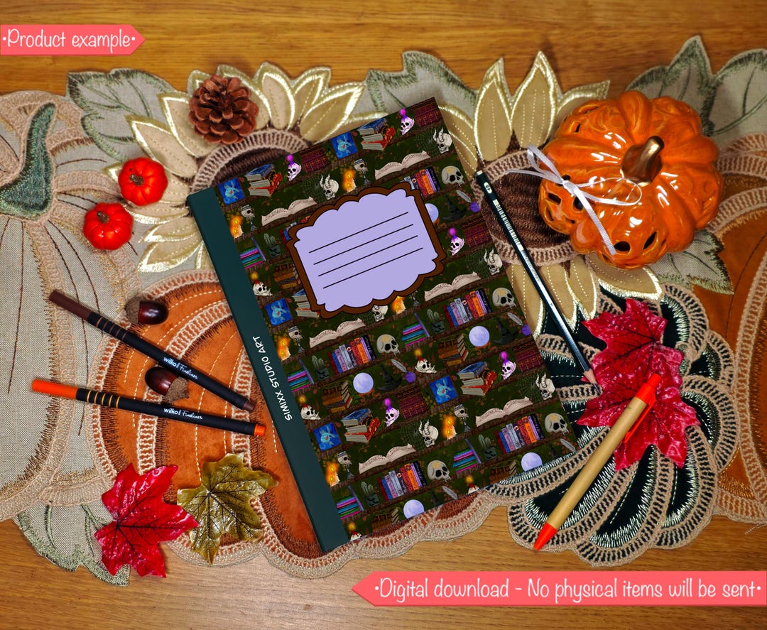 Halloween Notebook Cover Printables: Composition Book, Planner, Journal ...