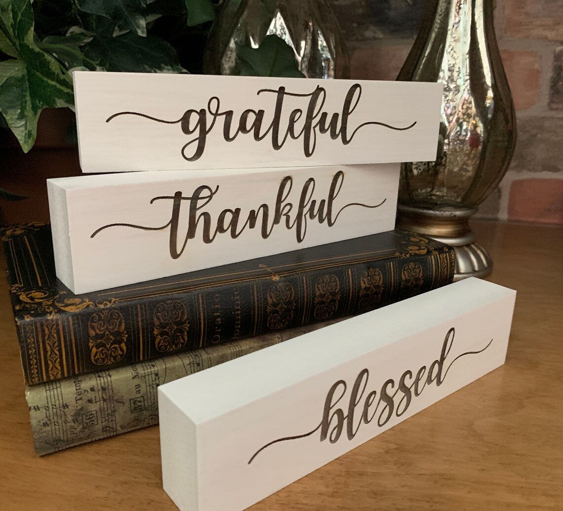 Single Word Sign Laser Engraved Wood Sign Blessed - Etsy