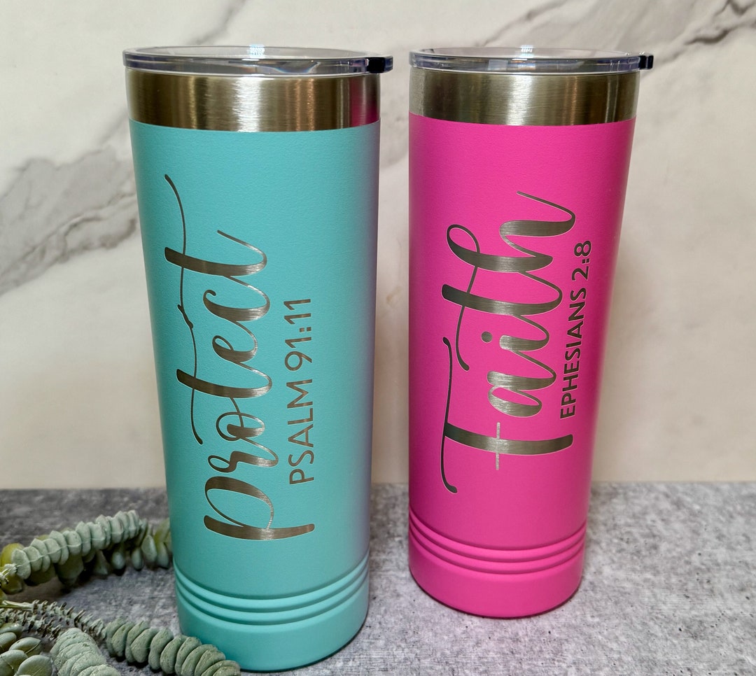 Religious Gift - Drink Tumbler - Laser Engraved - Bible Verse - Gift ...
