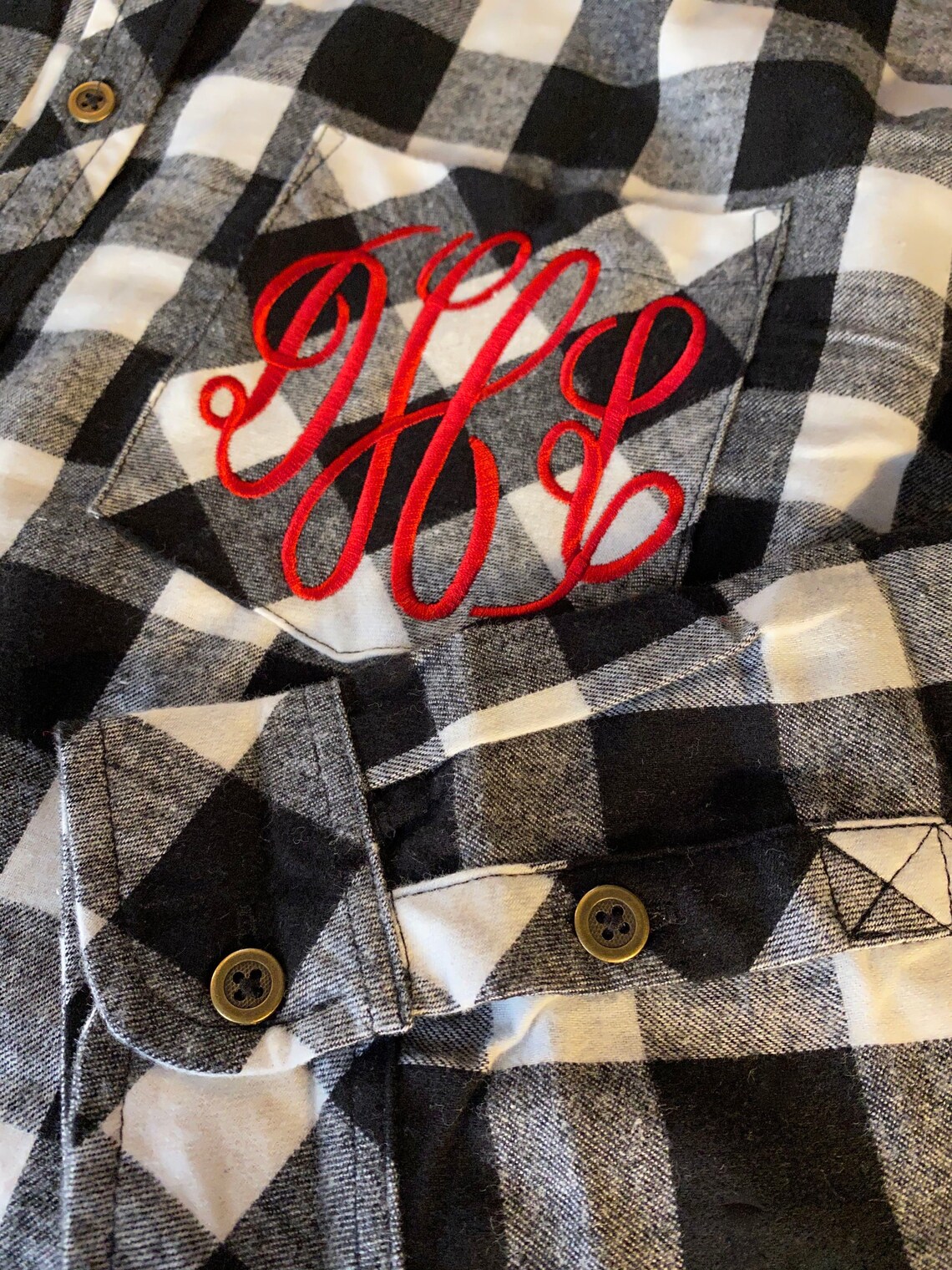 Buffalo Plaid Flannel Shirt Personalized Bridesmaid Shirt | Etsy