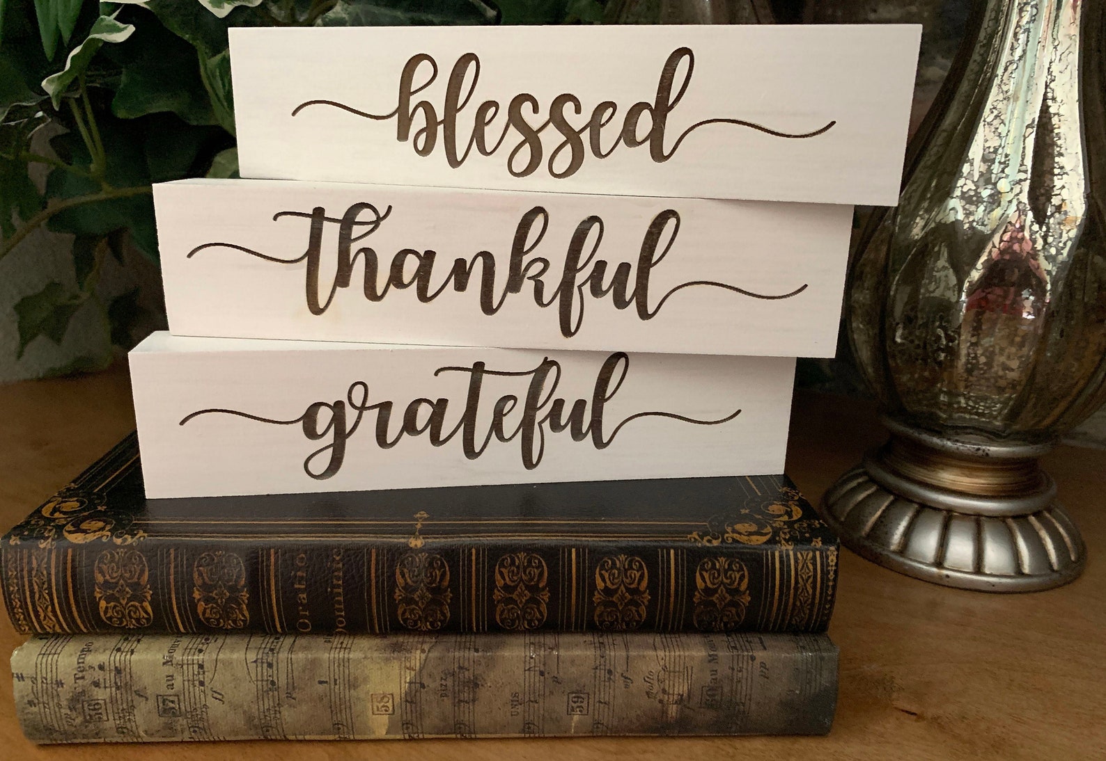 Single Word Sign Laser Engraved Wood Sign Blessed - Etsy