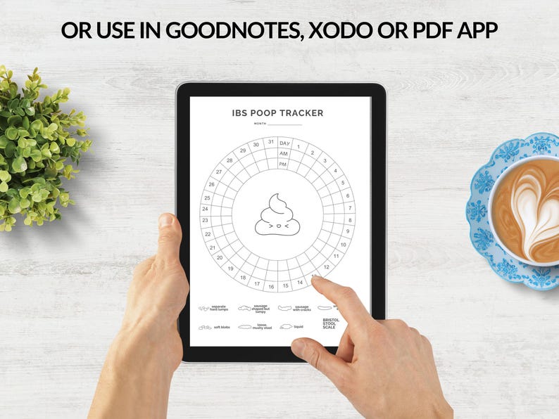 Printable IBS Poop Tracker With Bristol Stool Scale - Bowel Movement ...