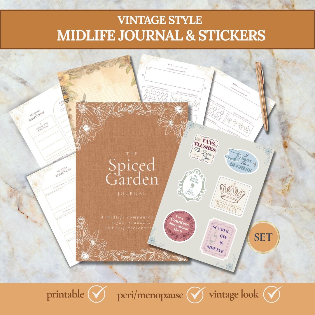 Vintage Style Reflections Journal & Stickers: Ideal for Perimenopause ...