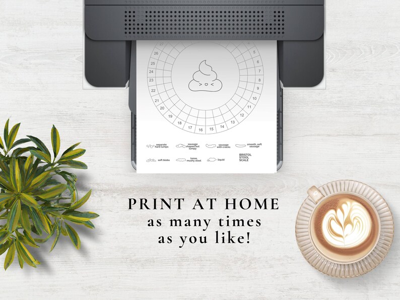 Printable IBS Poop Tracker With Bristol Stool Scale - Bowel Movement ...