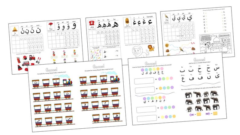 34 Pages | Hijaiyah Activity Book Vol 2 | Writing, Tracing, Coloring ...