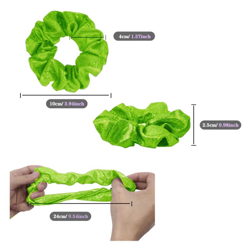 LED Light up Scrunchie Green – Glow-in-the-dark Hair Accessories for ...