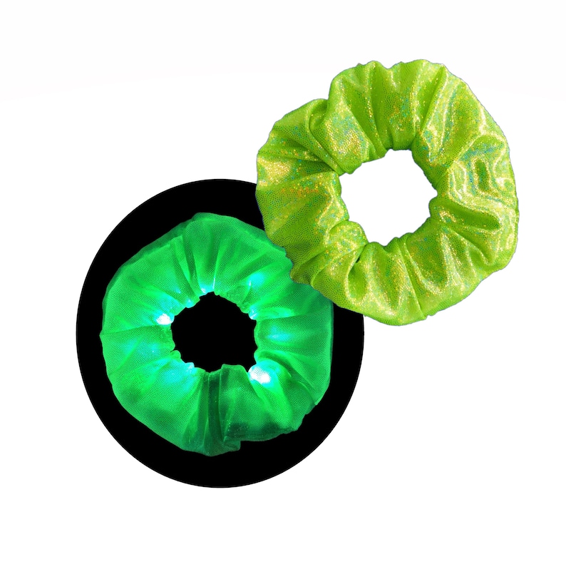 LED Light up Scrunchie Green – Glow-in-the-dark Hair Accessories for ...