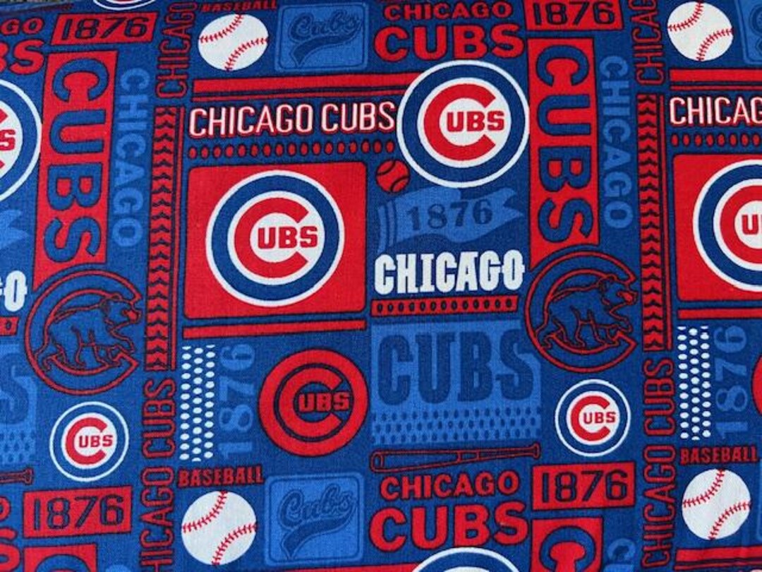 MLB Chicago Cubs Block Design Cotton Fabric 44in by the Yard - Etsy