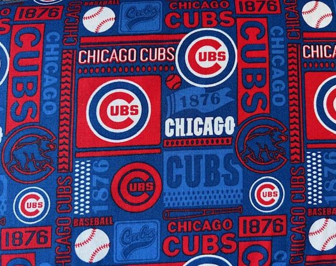 MLB Chicago Cubs Block Design Cotton Fabric 44in by the Yard - Etsy