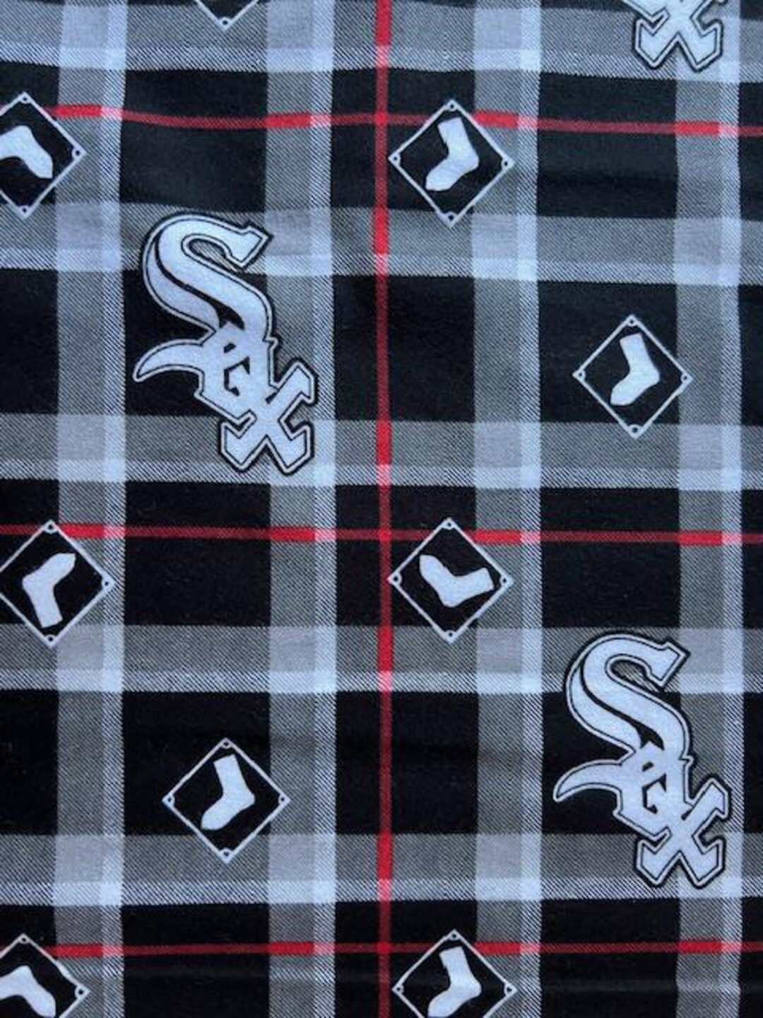 MLB Chicago White Sox Plaid Flannel Fabric 42in by the Yard - Etsy