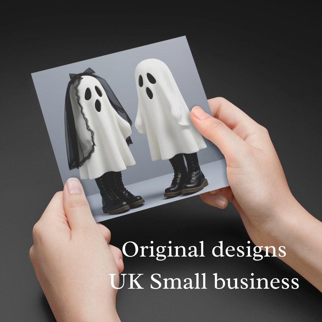 Ghost Wedding Card PNG – Spooky Undead Bride & Groom (digital Download ...