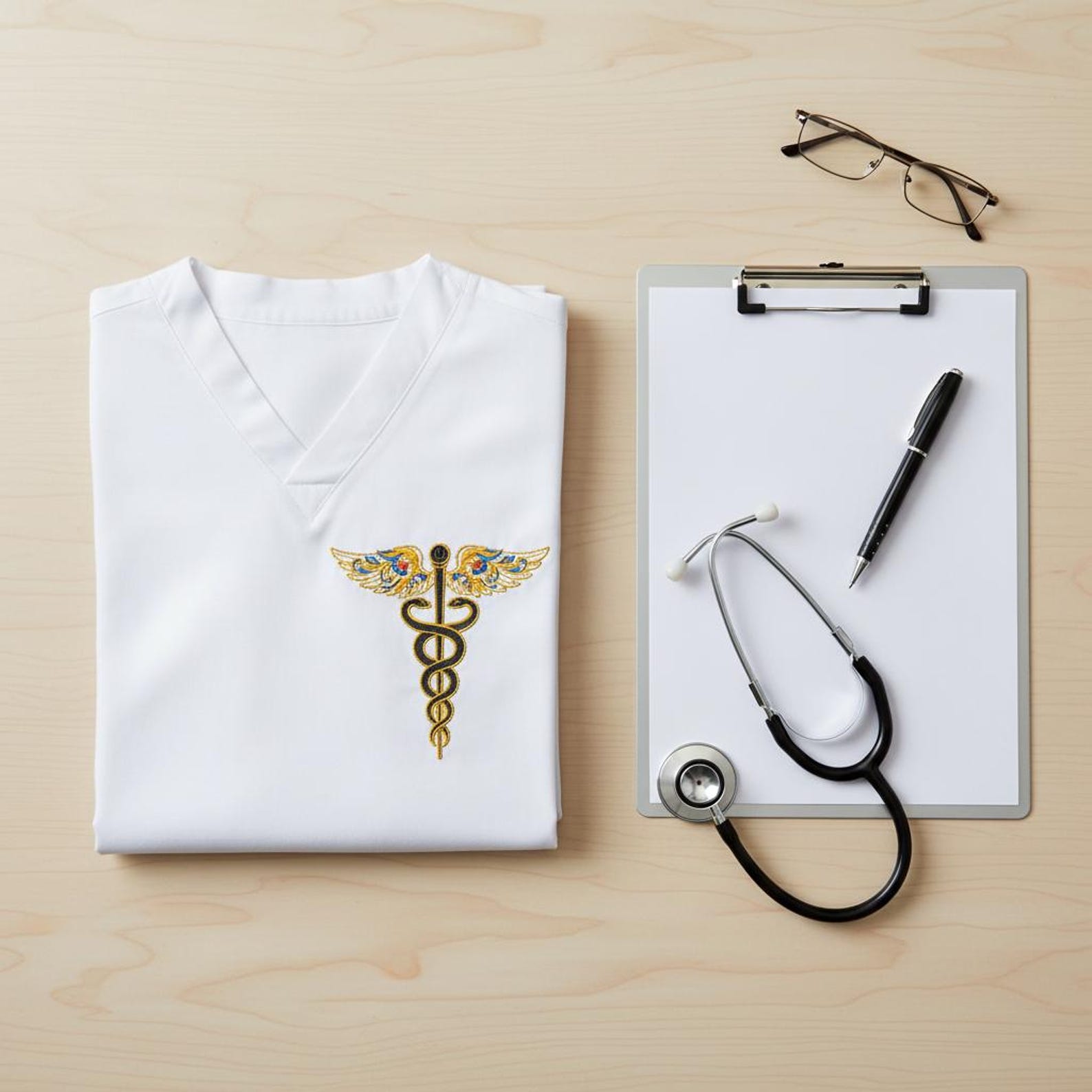 Caduceus Embroidery Design, Medical Symbol PES JEF DST, Healthcare ...