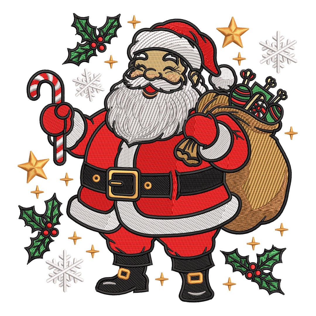 Santa Embroidery Design, Santa Claus Embroidery, Christmas Santa Design ...