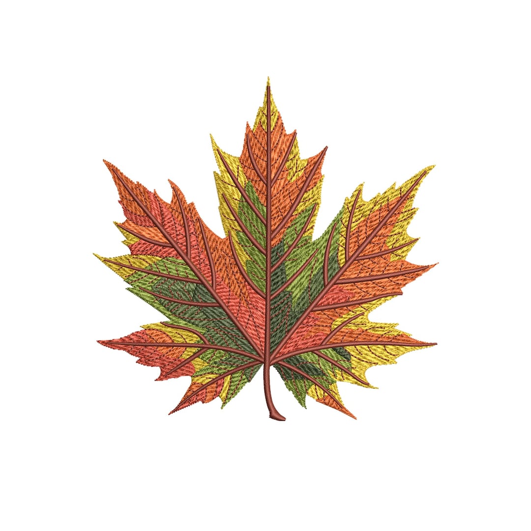Autumn Maple Leaf Embroidery Design, Fall Machine Embroidery Pattern ...