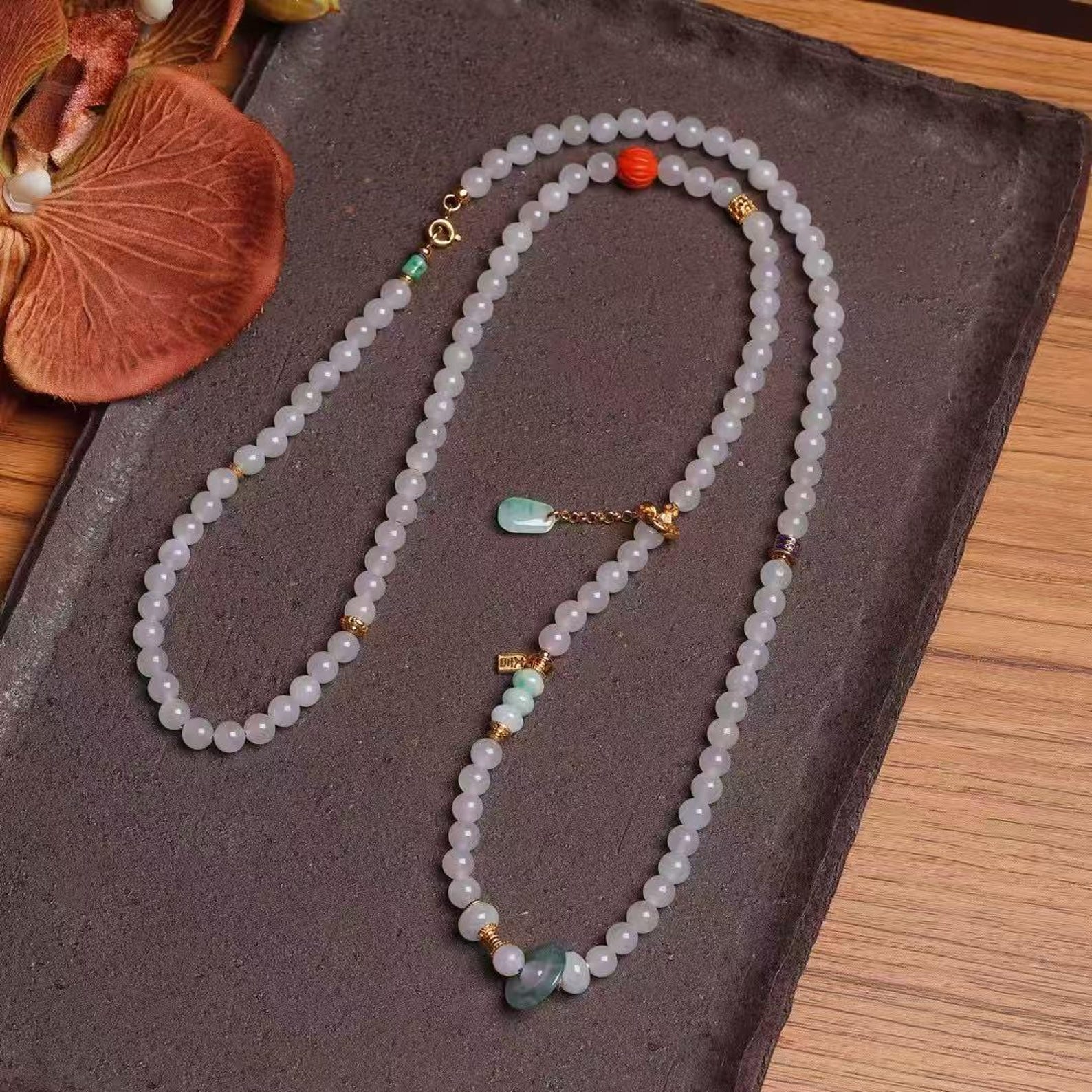 108-bead Lavender Nephrite Mala Necklace – 6 Mm Smoky Purple Jade ...