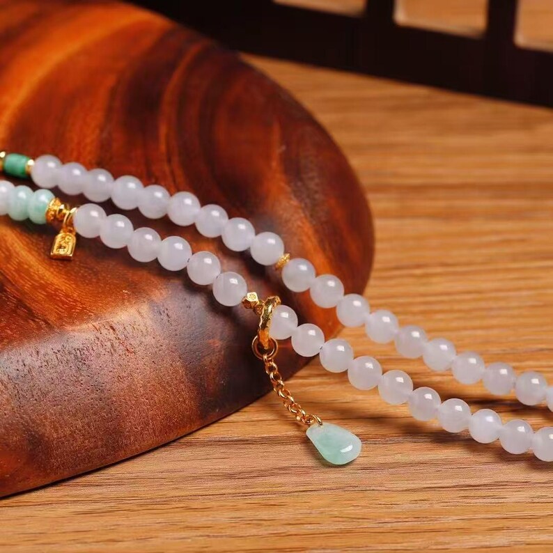 108-bead Lavender Nephrite Mala Necklace – 6 Mm Smoky Purple Jade ...