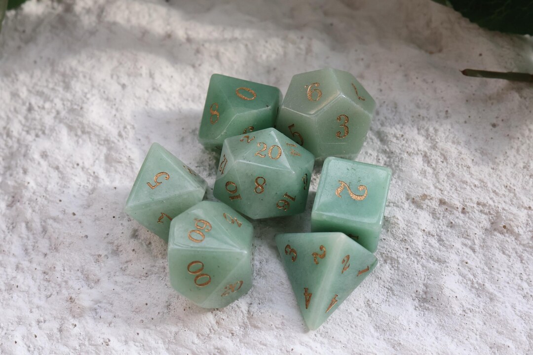 Green Aventurine DND Dice Set: Chakra Healing & Gaming - Etsy