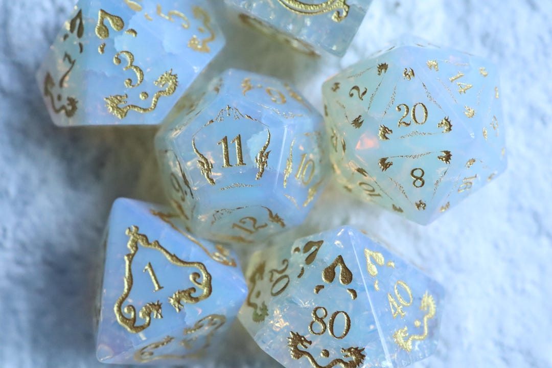 Opal Gemstone DND Dice Set: Dragon's Calling Patterns & Vintage ...